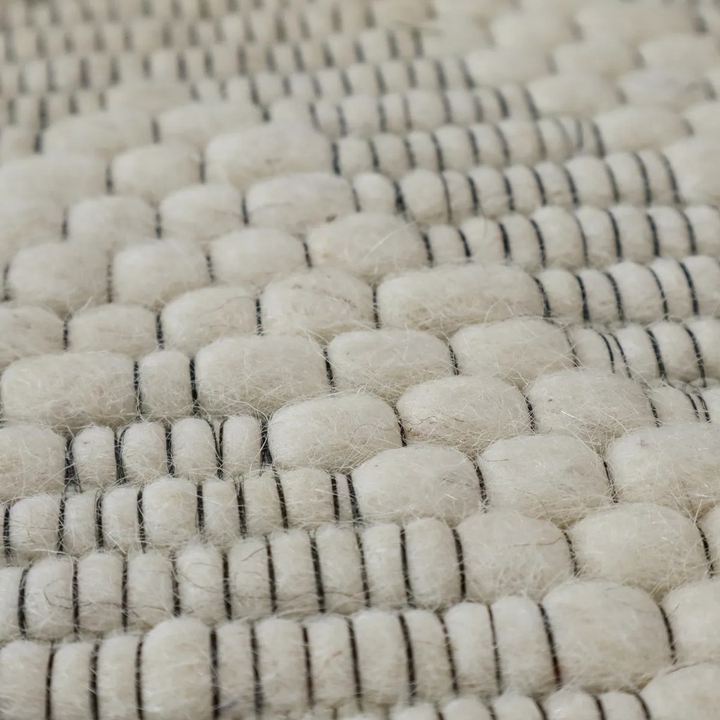 Asra, Kusový ručně tkaný koberec Woolen 5 White, 150x240, bílá, ložnice