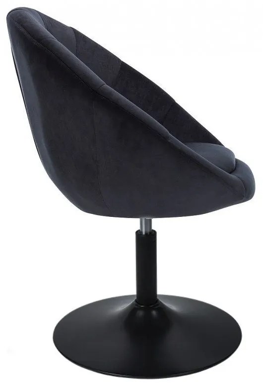 LuxuryForm DESIGN Otočné křeslo VERA VELUR na černém talíři - černé
