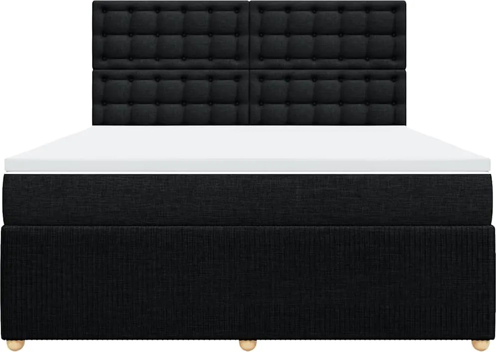 Box spring postel s matrací černá 180x200 cm textil 3294451