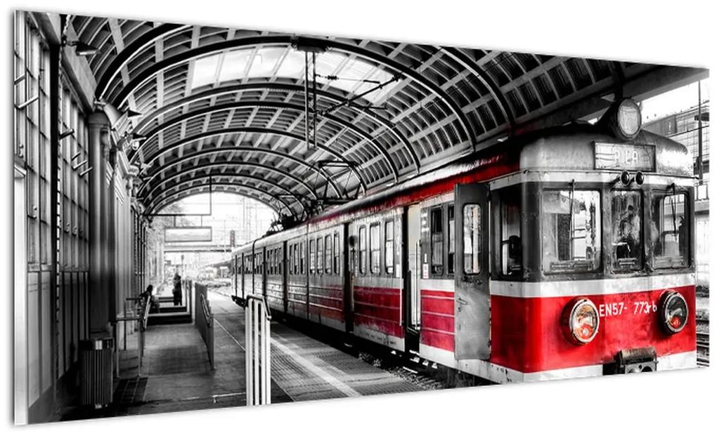Vlakové nádraží - moderní obraz (100x40cm)