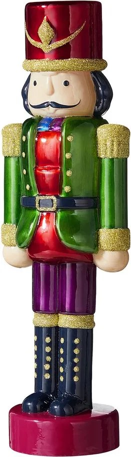 X-MAS LED Louskáček skleněný 30 cm - zelená
