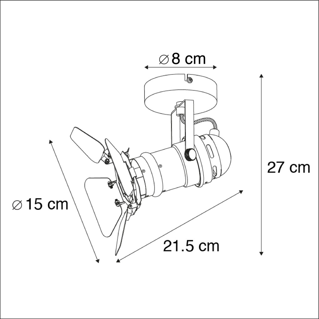 Průmyslové studiové bodové světlo černé GU10 s klapkami - Movie