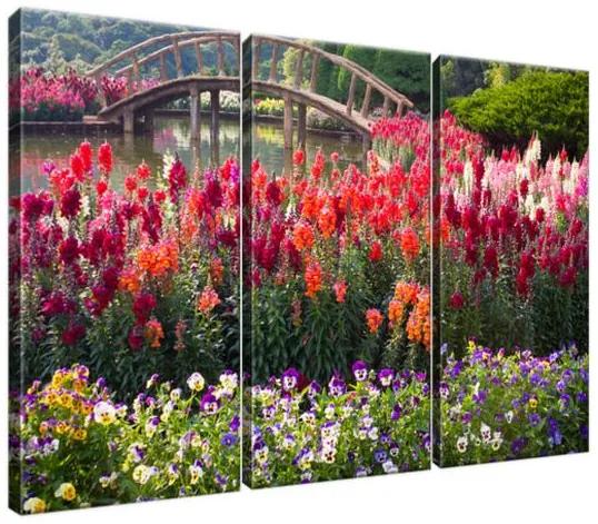 Tištěný obraz Obloukový most mezi květinami 90x60cm 2048A_3J