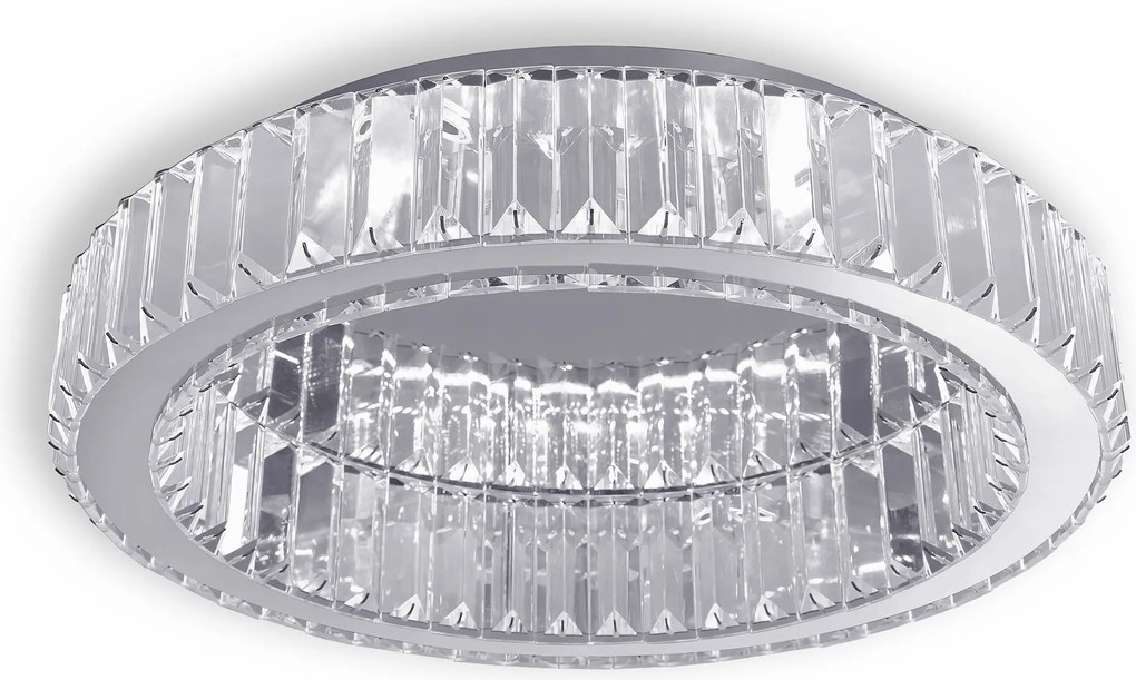 Toolight Toolight, křišťálové stropní svítidlo 50cm, 30W, 4000K, 1401lm, APP1744-C, chromová, OSW-09308