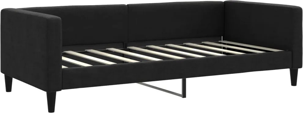 Válenda s přistýlkou a matracemi černá 90 x 190 cm textil 3196608