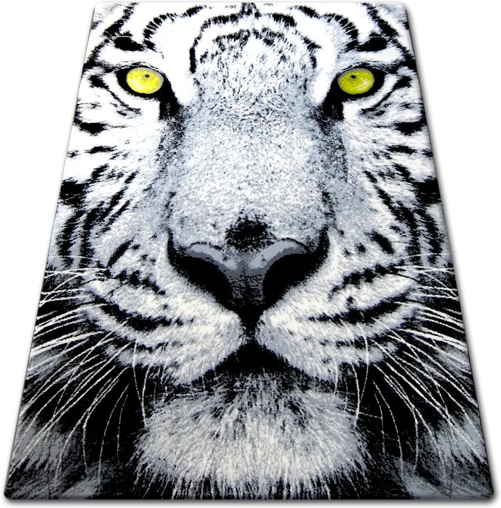 Kusový 3D koberec Flash Tiger šedý 160x225