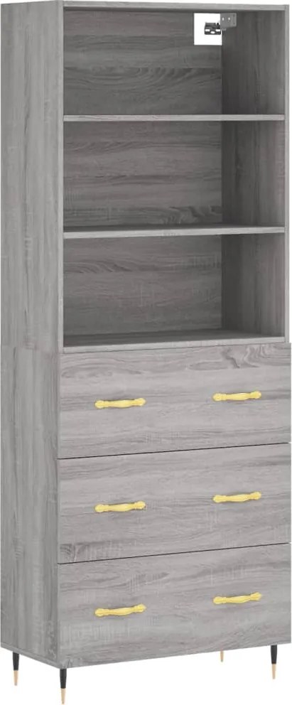 Skříň highboard šedá sonoma 69,5 x 34 x 180 cm kompozitní dřevo 3189363