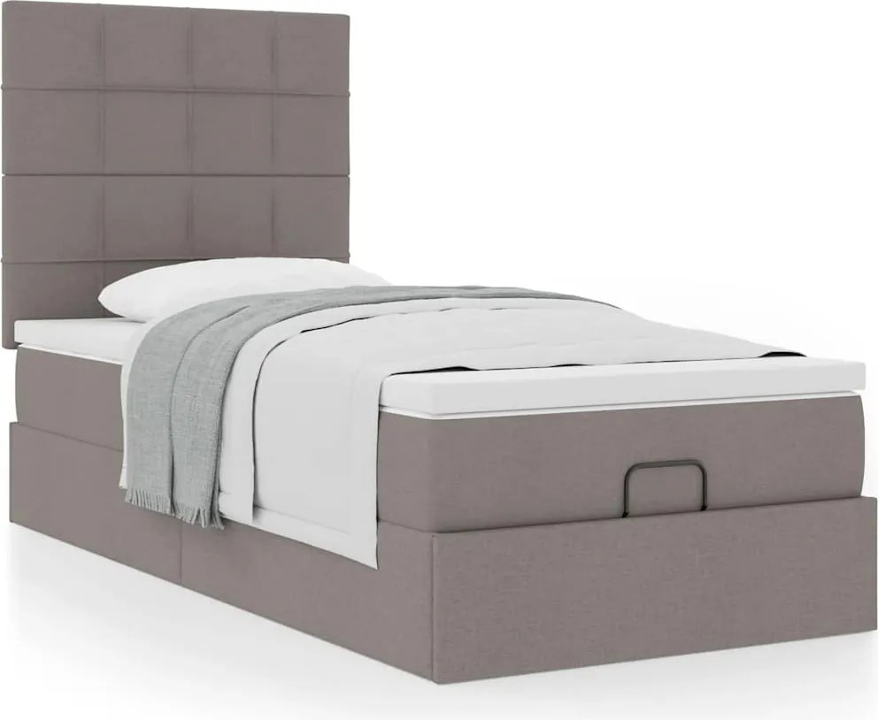 Osmanský rám postele s matrací taupe 80x200cm textil 3313116