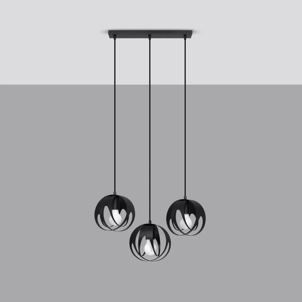 Sollux Lighting Závěsné svítidlo TULOS 3L Černá
