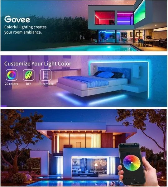 Govee WiFi RGB Smart LED pásek 10m