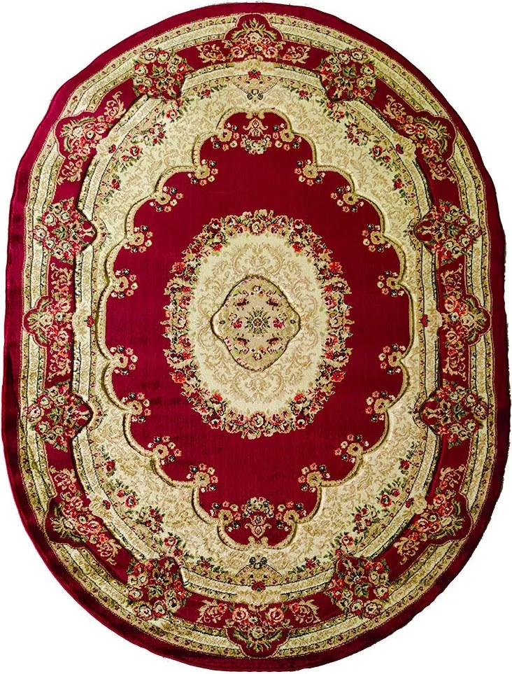 BE Koberec Adora 5547 RED - červený oválný Rozměr: 200x290 cm