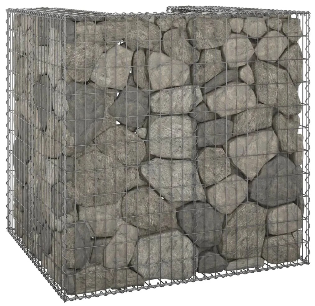 Gabionová zástěna pro popelnici pozinkovaná ocel 110x100x110 cm