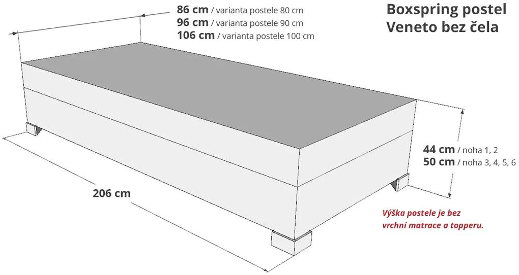 NEW DESIGN postele Postel boxspring VENETO s úložným prostorem, 80×200 cm Velikost postele: 80 × 200 cm