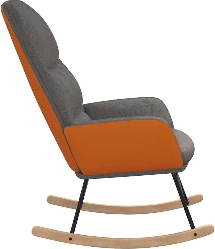 Houpací křeslo světle šedé textil 341042
