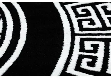 Kulatý koberec GLOSS moderni 6776 85 stylový, rám, řecký černý / slon velikost kruh 150 cm | krásné koberce cz