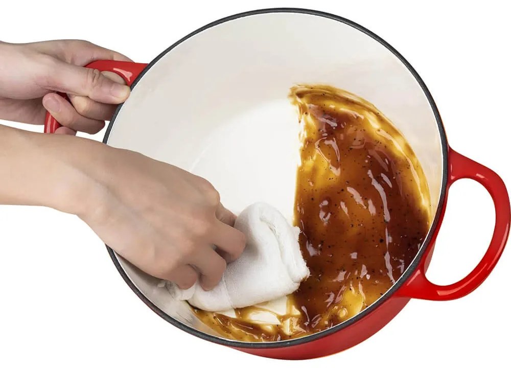 Smaltovaný litinový hrnec s poklicí 4L, červený