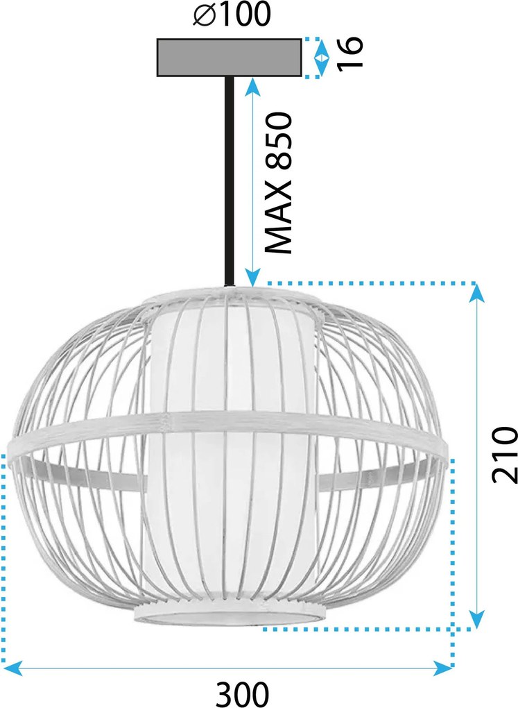 Toolight Natural, závěsné stropní svítidlo 1xE27 APP1631-1CP, přírodní hnědá, OSW-05104