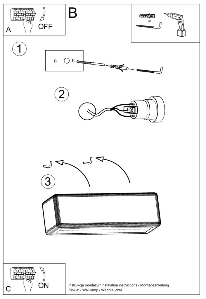 Nástěnné svítidlo Subani, 1x bílé keramické stínidlo