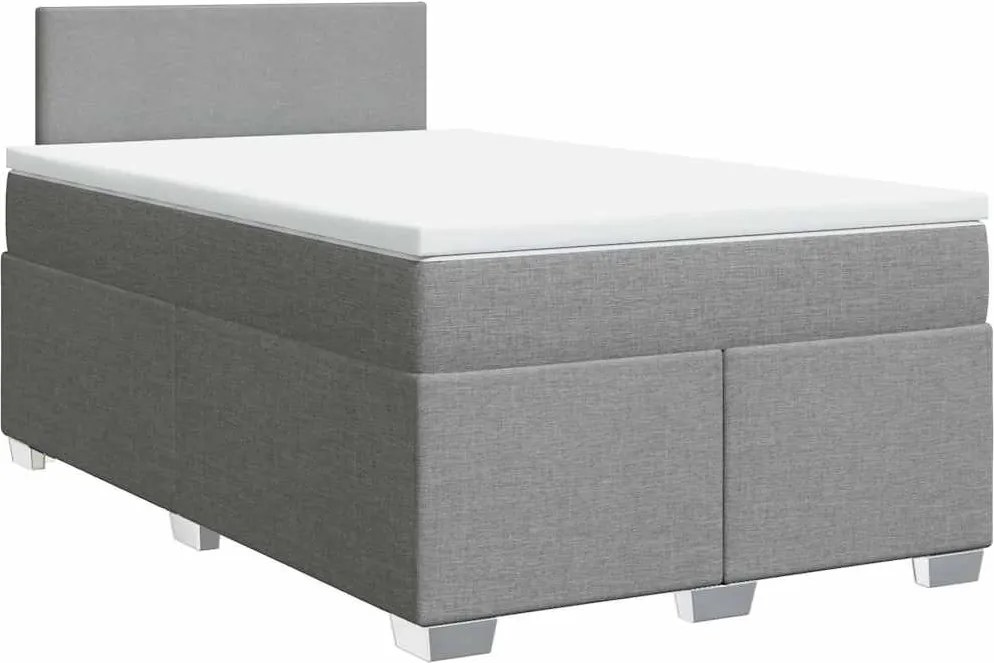 Box spring postel s matrací světle šedá 120x190 cm textil 3285820