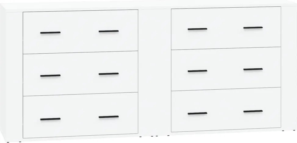 Příborníky 2 ks bílé kompozitní dřevo 3185407