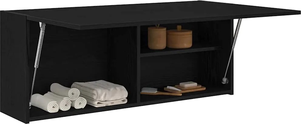 vidaXL Koupelnová nástěnná skříňka 100x25x40 cm kompozitní dřevo [860109] Barva: kouřový dub