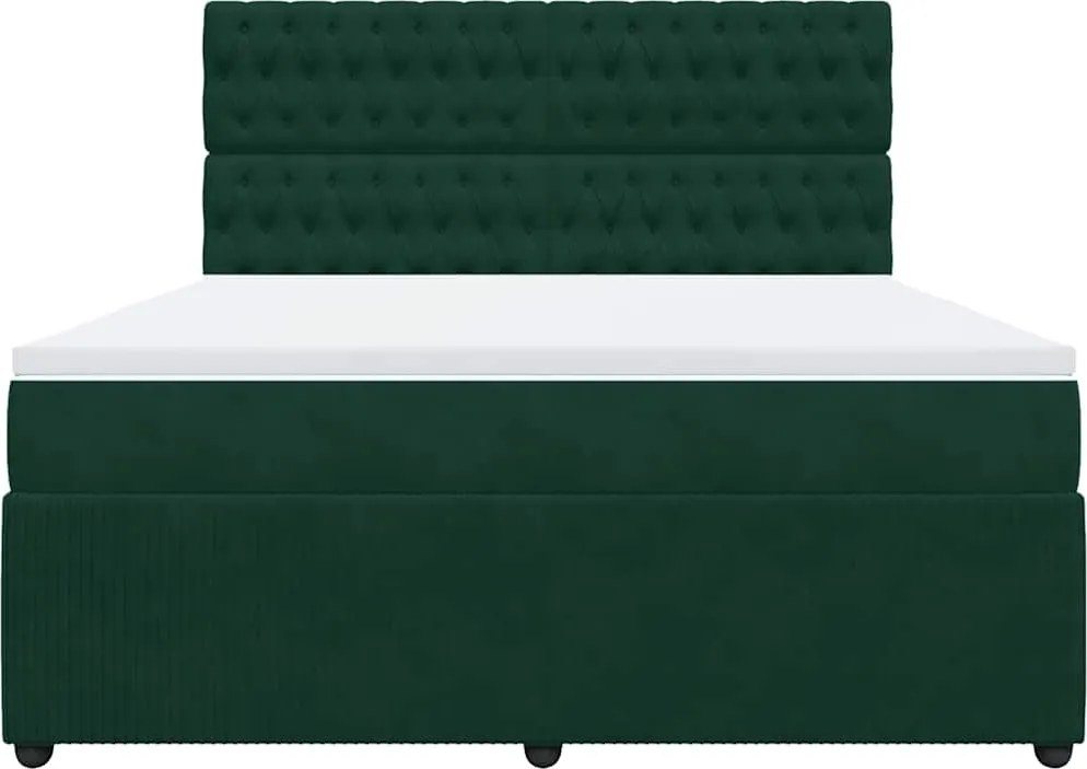 Box spring postel s matrací tmavě zelená 180x200 cm samet 3294715