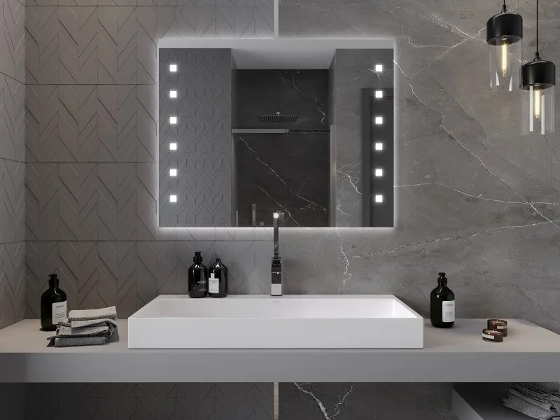 Mexen Ner, LED koupelnové zrcadlo s podsvícením 100x80 cm, 6000K, ochrana proti zamlžování, 9809-100-080-611-00
