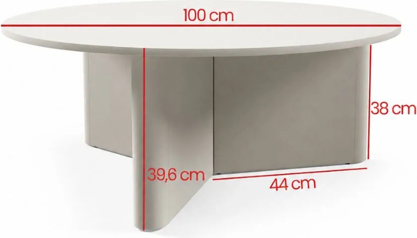 Kašmírový kulatý konferenční stolek Trenza 100 cm