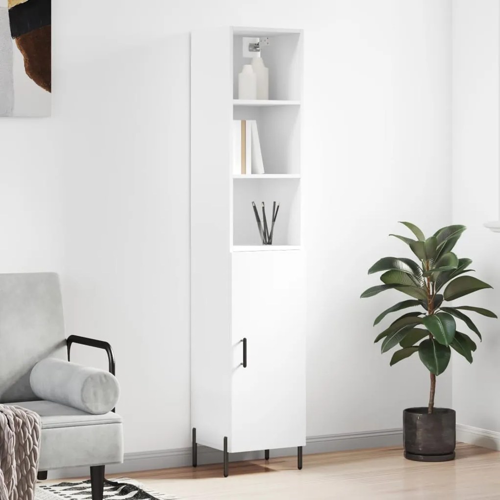Skříň highboard bílá 34,5 x 34 x 180 cm kompozitní dřevo