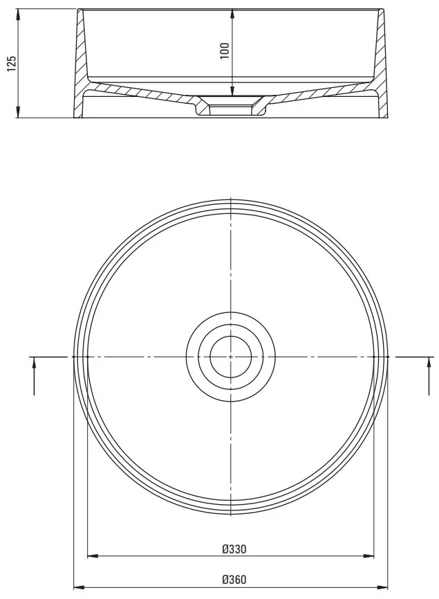 Deante Silia, granitové umyvadlo na desku 36x36x12,5 cm, bílá, DEA-CQS_AU4S