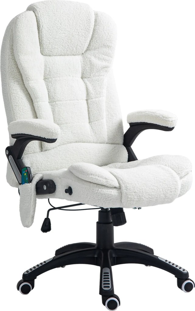 Kancelářská židle Vinsetto s vibračním masážním systémem, ergonomická židle s vyhříváním, sklápěcí funkce, výškově nastavitelná exekutivní židle s dá…