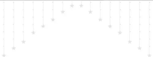 Vánoční osvětlení ISO19738 - světelný závěs 136 LEDdo okna hvězdy teplá bílá USB , 5,3m