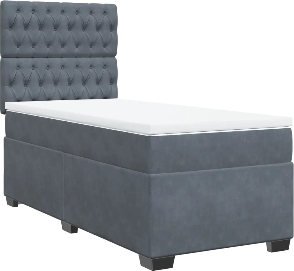 Box spring postel s matrací tmavě šedá 80 x 200 cm samet 3290769