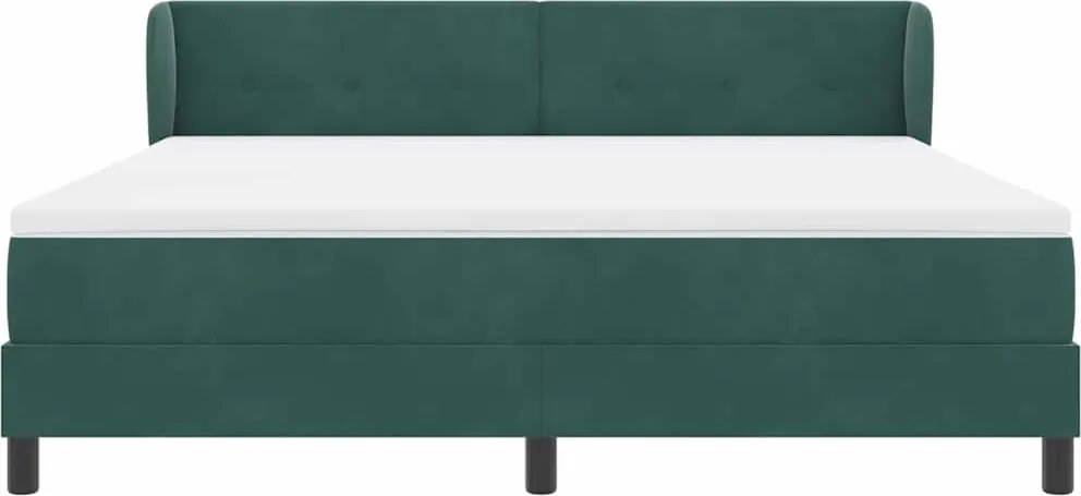 Postel s boxspringem s čelo Tmavě zelená 180 x 200 cm samet 3340403