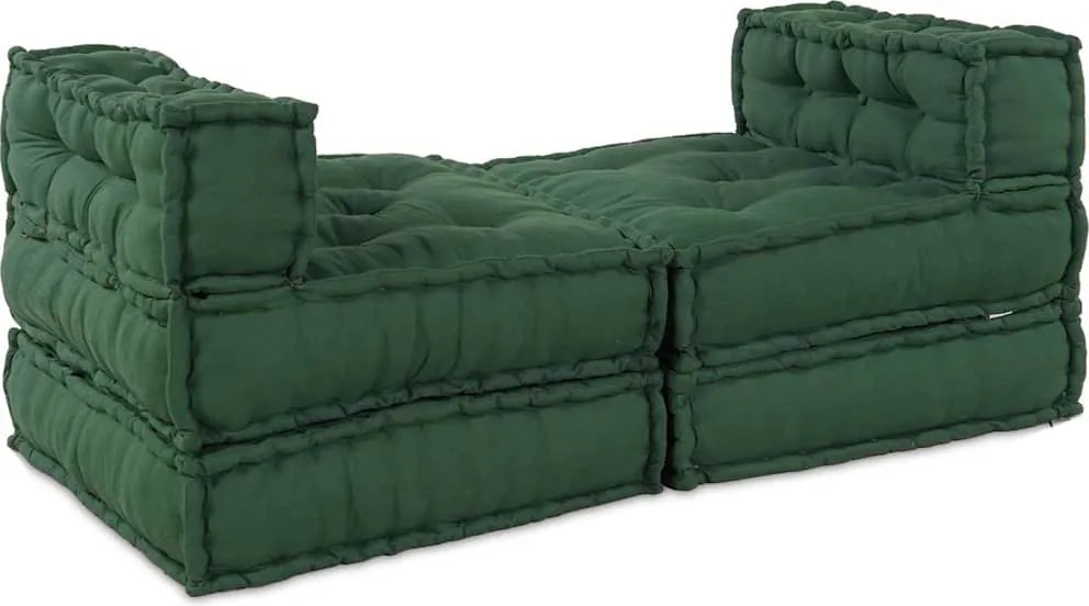 Modulová pohovka Textil Zelená 210 x 140 x 56 cm 3315078