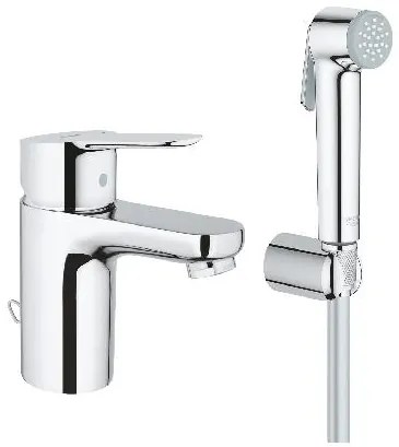 Grohe BauEdge - Umyvadlová baterie s bidetovou sprškou, chrom 23757000