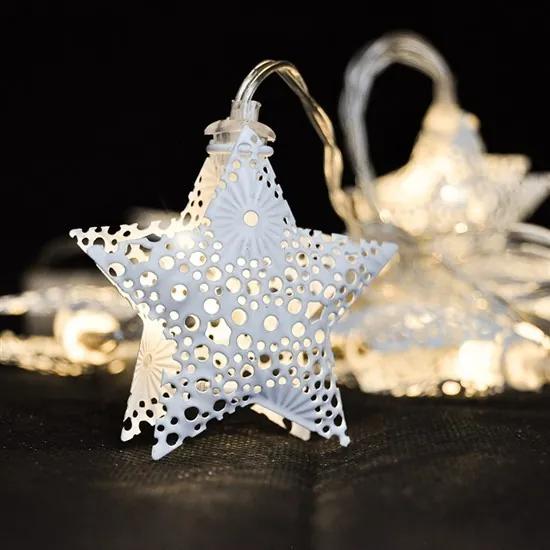 Vánoční řetěz bílé hvězdy