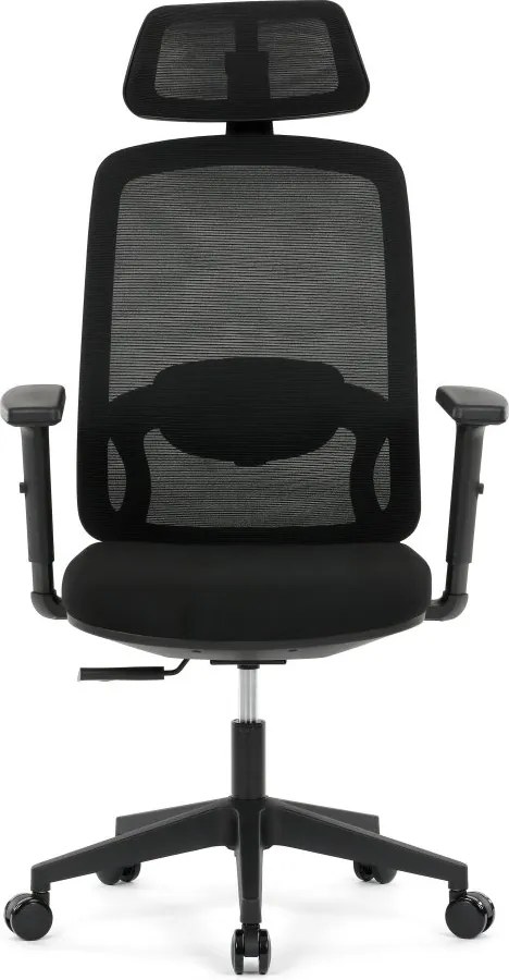 Kancelářská ergonomická židle NOKA — síť / látka, černá