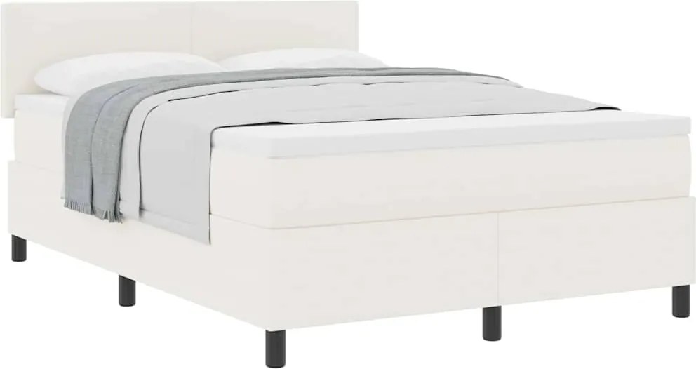 Postel s boxspringem s čelo Krémová a bílá 160 x 200 cm 3337521