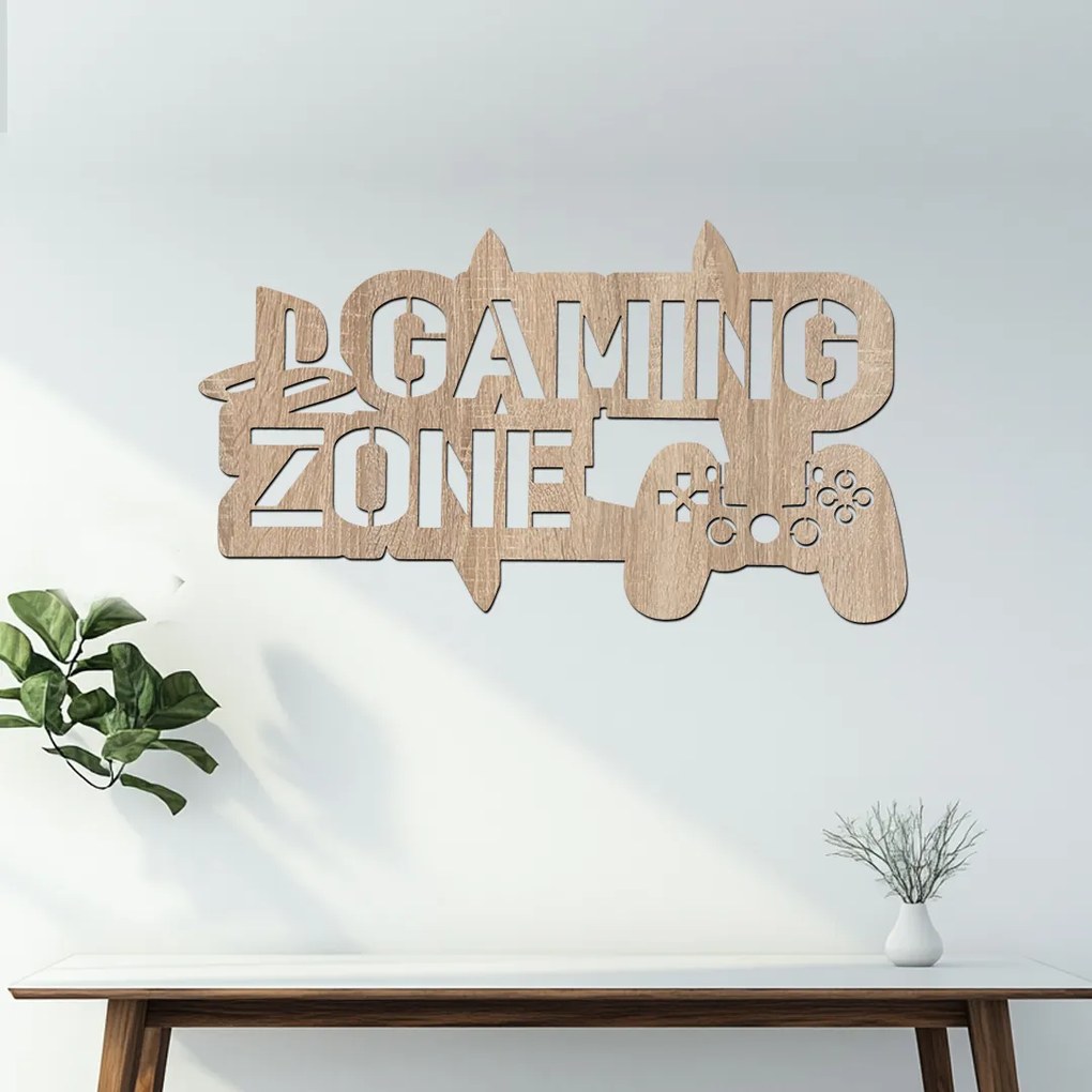 dřevo života Dřevěná dekorace GAMING ZONE Zvolte rozměr (cm): 40x23, Zvolte barvu dekoru: Ořech