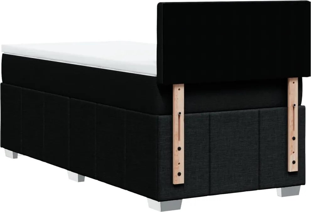 Box spring postel s matrací černá 90x190 cm textil 3286939