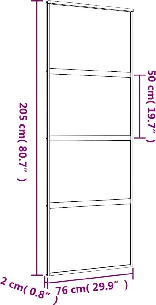 vidaXL Posuvné dveře 76 x 205 cm čiré ESG sklo a hliník [151656] Barva: Bílá