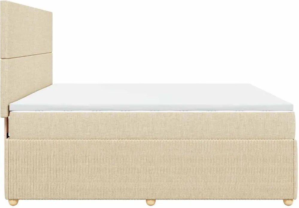 Box spring postel s matrací krémová 180x200 cm textil 3292133