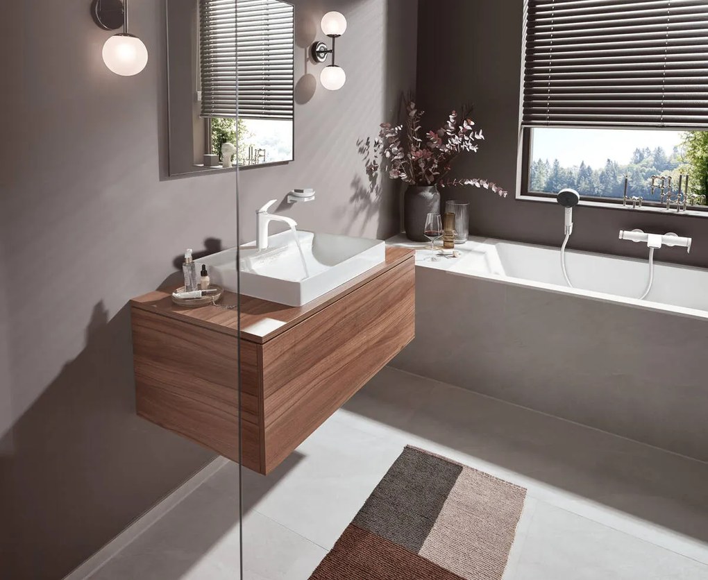 Hansgrohe Vivenis, umyvadlová baterie 80, s výpustí, EcoSmart, bílá matná, 75010700
