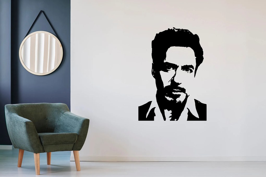 Lepy.cz Samolepka na zeď Robert Downey Jr. Velikost (šířka x výška): 35x48cm, Barevná varianta: Bílá