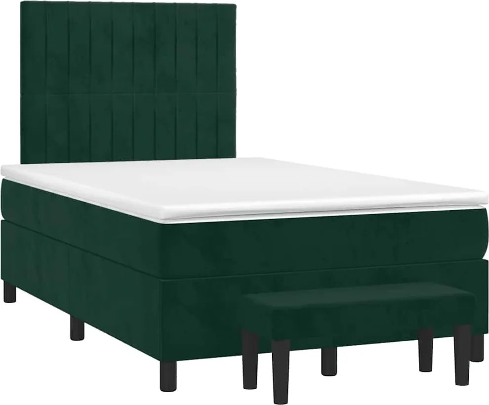 Box spring postel s matrací tmavě zelená 120x190 cm samet 3270484