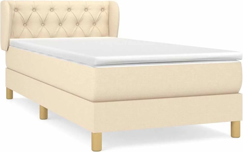 Box spring postel s matrací krémová 80 x 200 cm textil 3127002