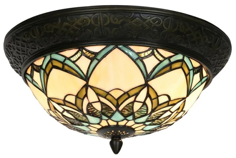 Stropní svítidlo Tiffany Lucien béžovo modré – 37x19 cm