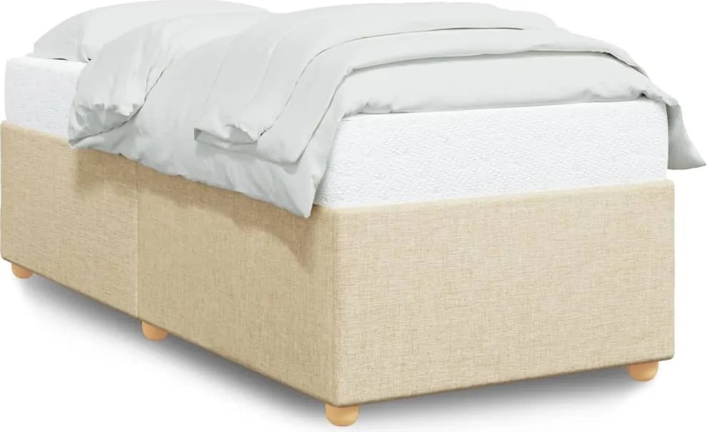 Rám postele bez matrací krémově 90x190 cm textil 3284699