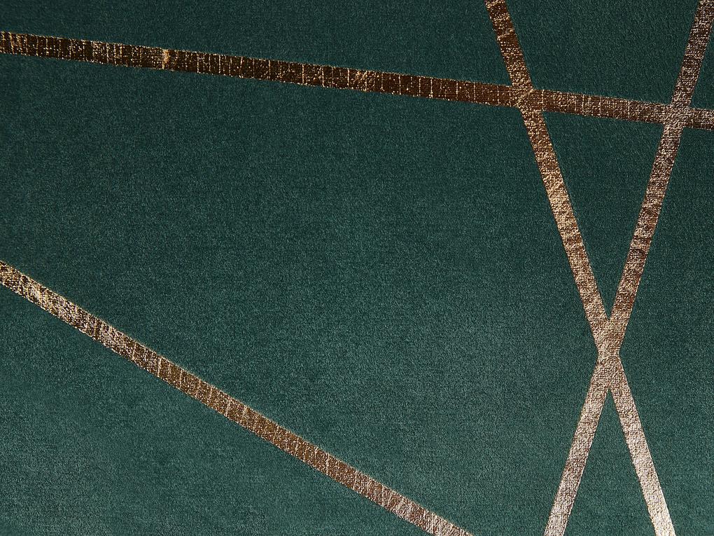Sada 2 sametových polštářů s geometrickým vzorem 45 x 45 cm zelených PINUS Beliani